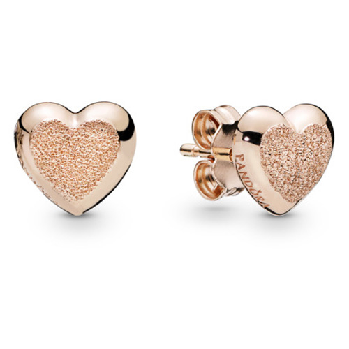 Retired Pandora Rose™ Matte Brilliance Heart Stud Earrings :: Earring ...