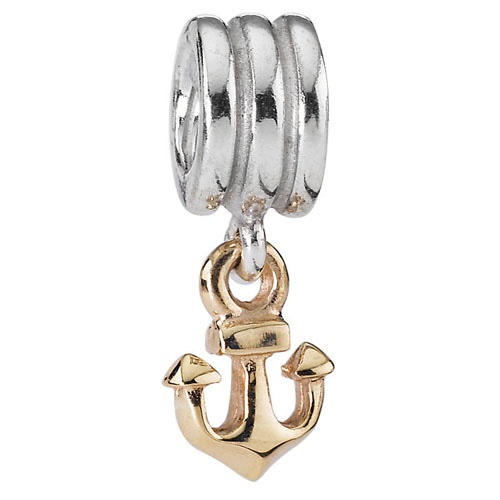 Retired Pandora Anchor Dangle 14K Gold Sterling Silver 790225 Authorized Online Retailer