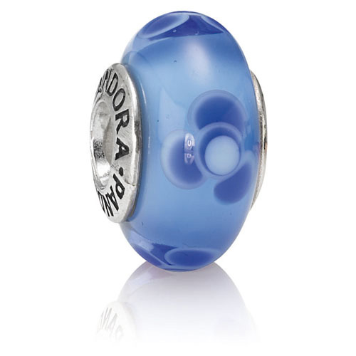 Retired Pandora Flowers For You Blue Charm Murano Glass Charms 790644 Authorized Online Retailer