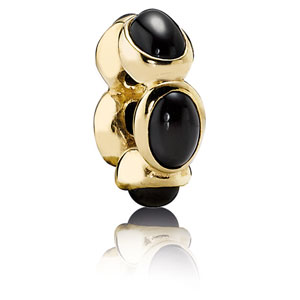 Retired Pandora 14K Gold Onyx Cabochon Spacer :: Spacers 750802ON ...
