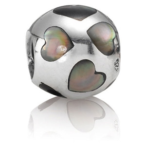 Retired Pandora Love Me Black Mother of Pearl Charm :: Gems with ...