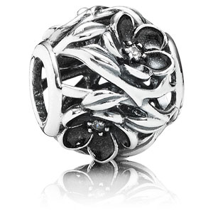 Retired Pandora Mystic Floral Charm with Zirconia and Enamel :: Gems ...